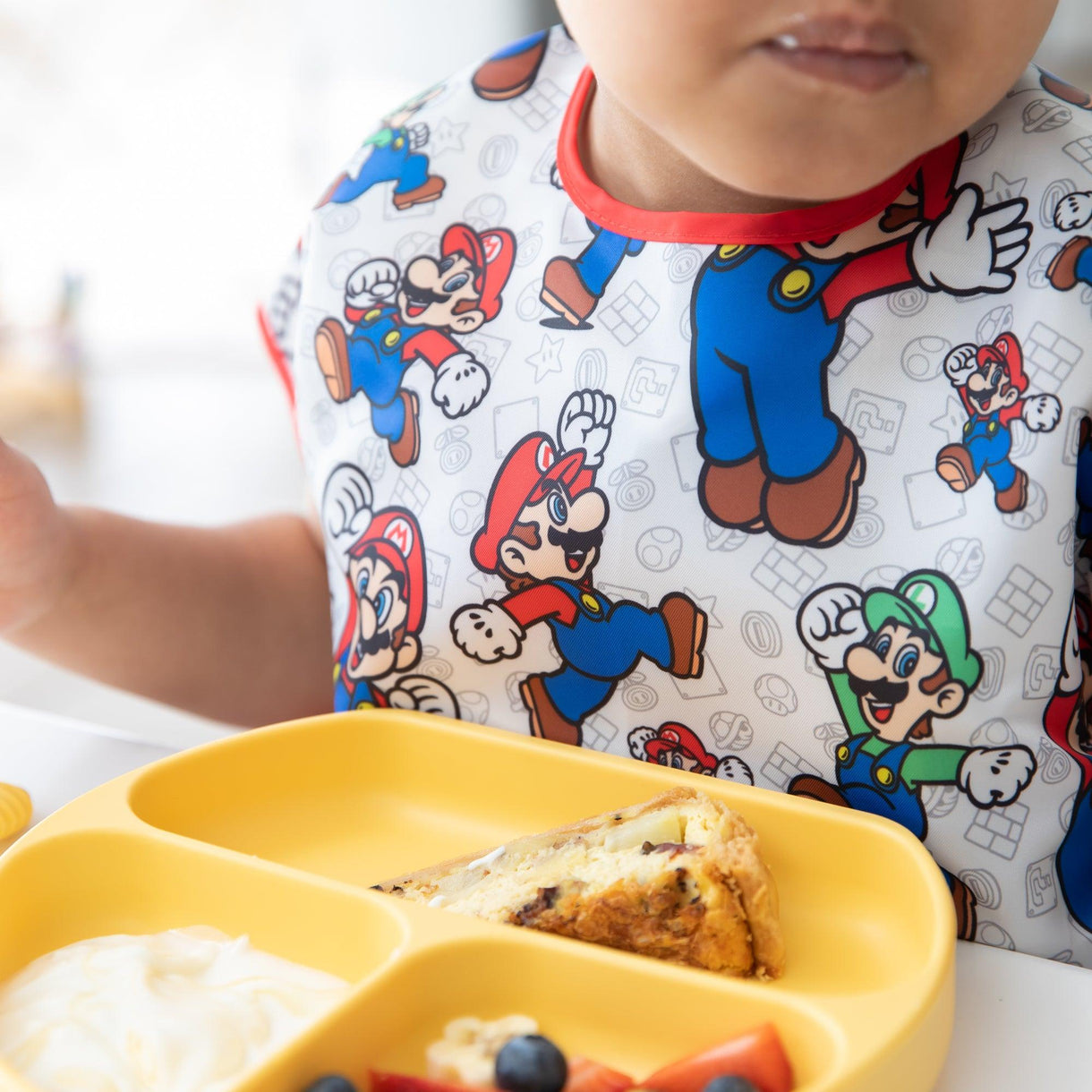 Super Mario & Luigi Short Sleeve Junior Bib for Baby & Toddler ...